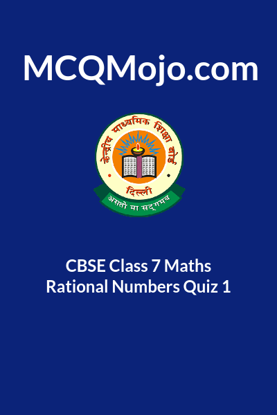 CBSE Class 7 Maths Rational Numbers Quiz 1